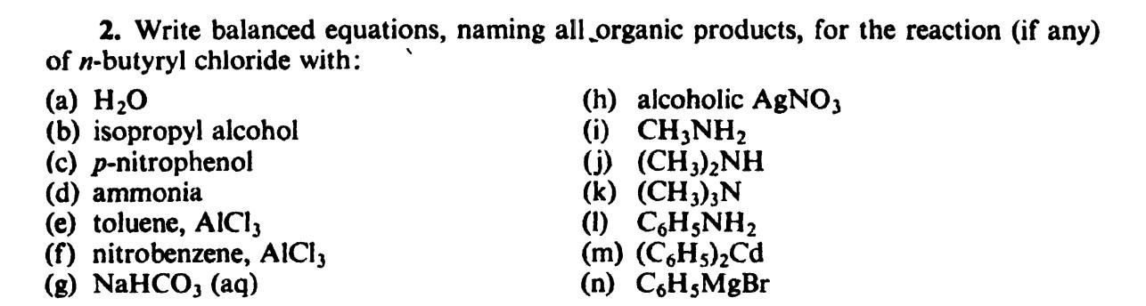 Solved 2 Write Balanced Equations Naming All Organic