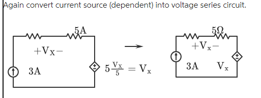 Again convert current source (dependent) into voltage | Chegg.com