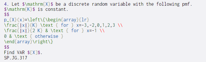 Solved 4. Let $\mathrm{X}$ be a discrete random variable | Chegg.com