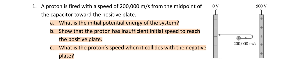 Solved A proton is fired with a speed of 200,000 m/s from | Chegg.com