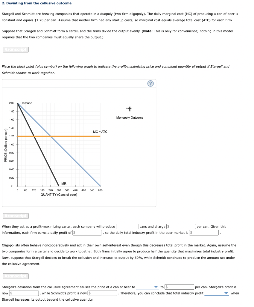 Solved 2. Deviating from the collusive outcome Stargell and | Chegg.com