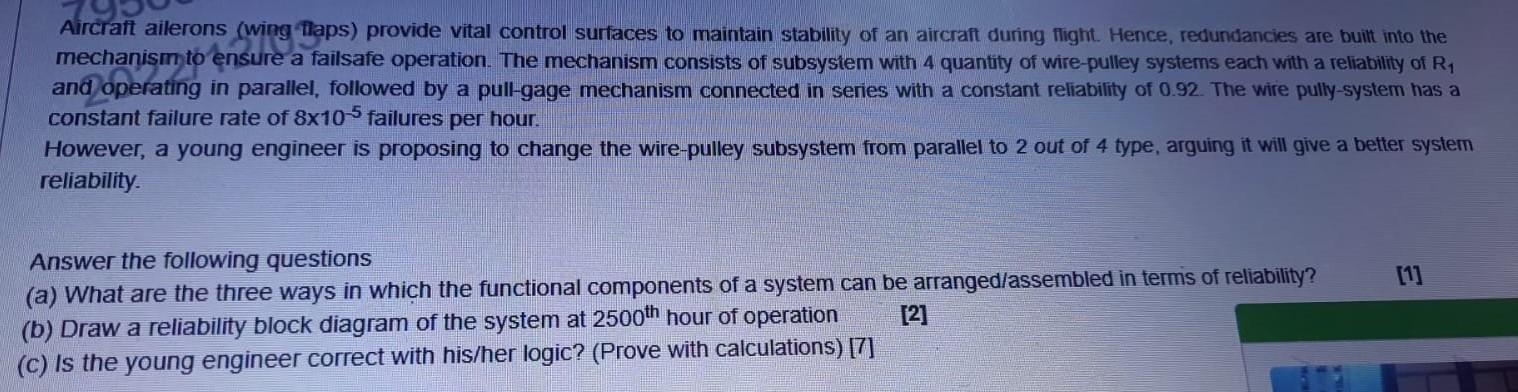 Solved Aircraft ailerons (wing -Tlaps) provide vital control | Chegg.com