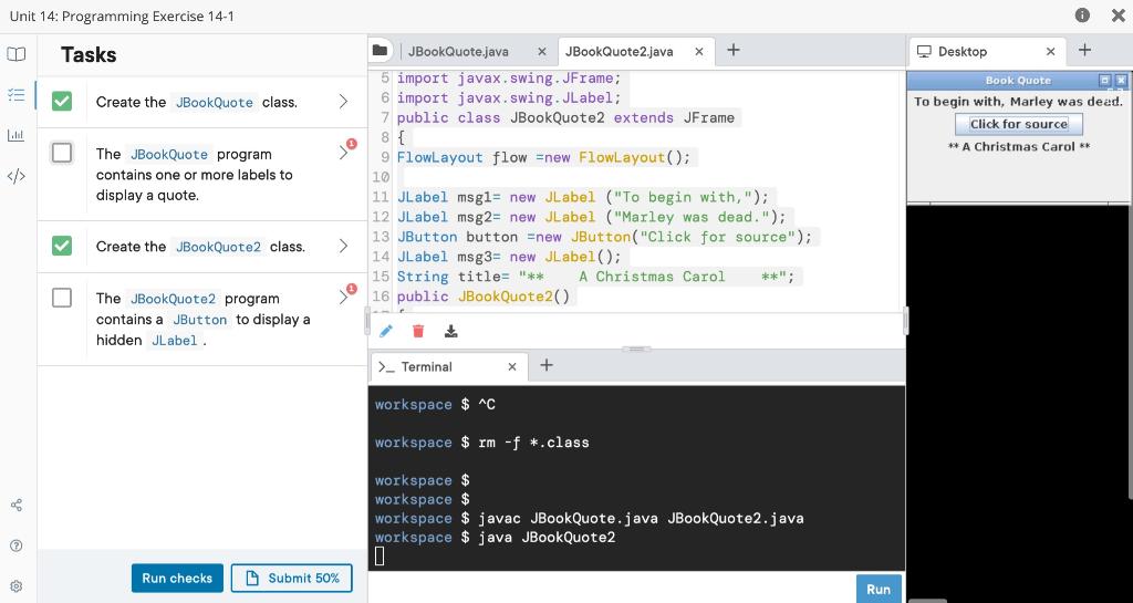 Solved Part A - Write an application called JBookQuote that | Chegg.com