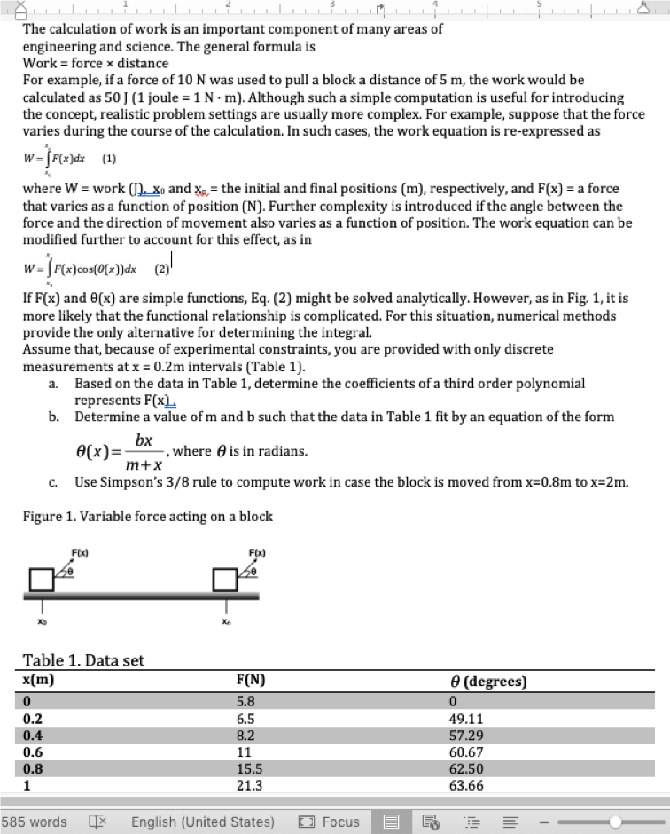 The calculation of work is an important component of | Chegg.com