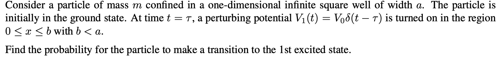 Solved Consider a particle of mass m confined in a | Chegg.com