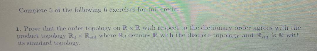 Solved Complete 5 ﻿of the following 6 ﻿exercises for full | Chegg.com