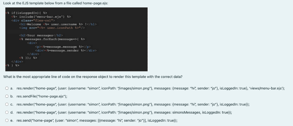 Solved What is the most appropriate line of code on the | Chegg.com