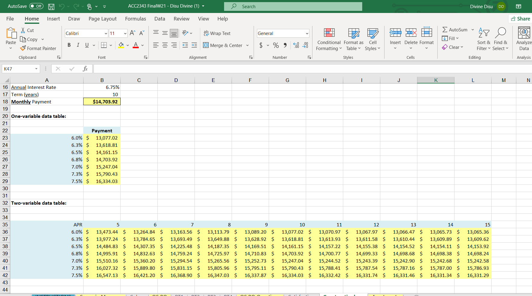 Solved File Home Insert Draw Page Layout Formulas Data | Chegg.com