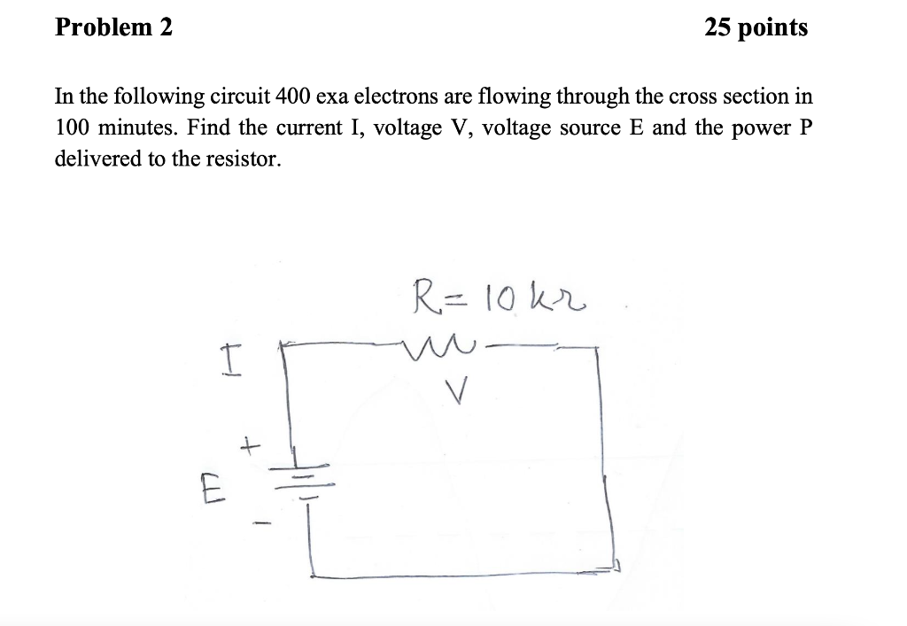 Solved Problem 2 25 points In the following circuit 400 exa | Chegg.com