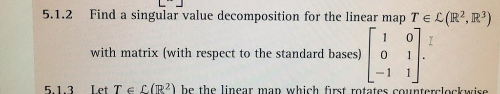 Solved Find a singular value decomposition for the linear | Chegg.com