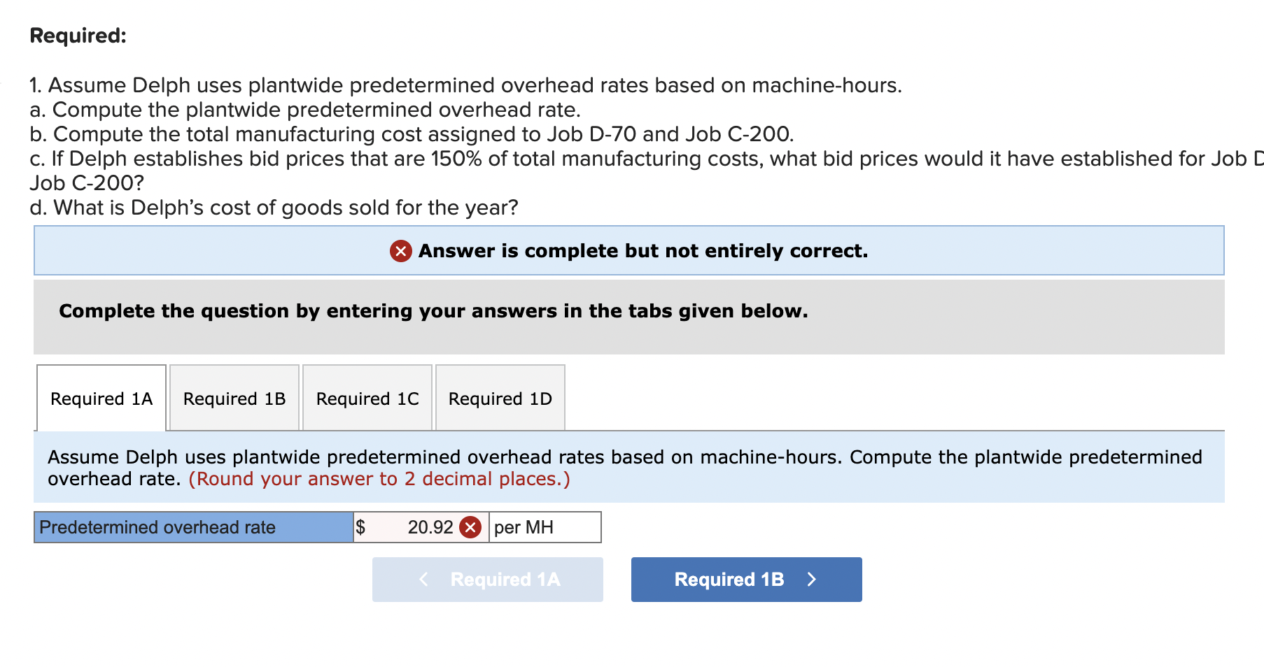 Solved Delph Company Uses A Job order Costing System With A Chegg
