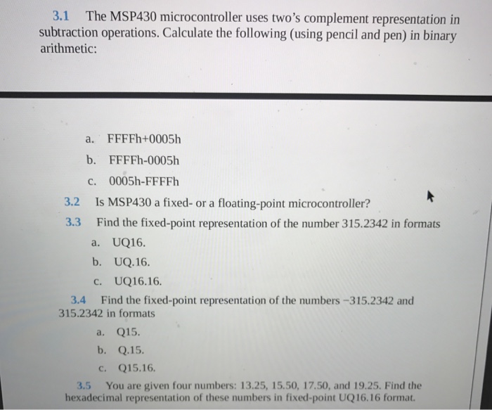 Solved The Msp430 Microcontroller Uses Two S Complement