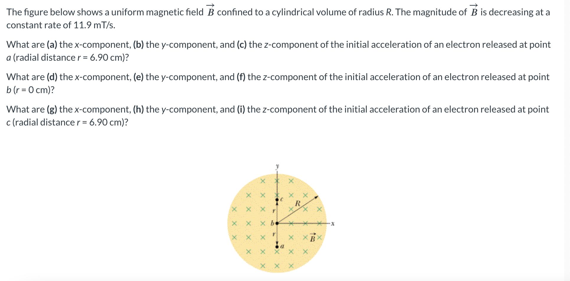 Solved The figure below shows a uniform magnetic field B | Chegg.com