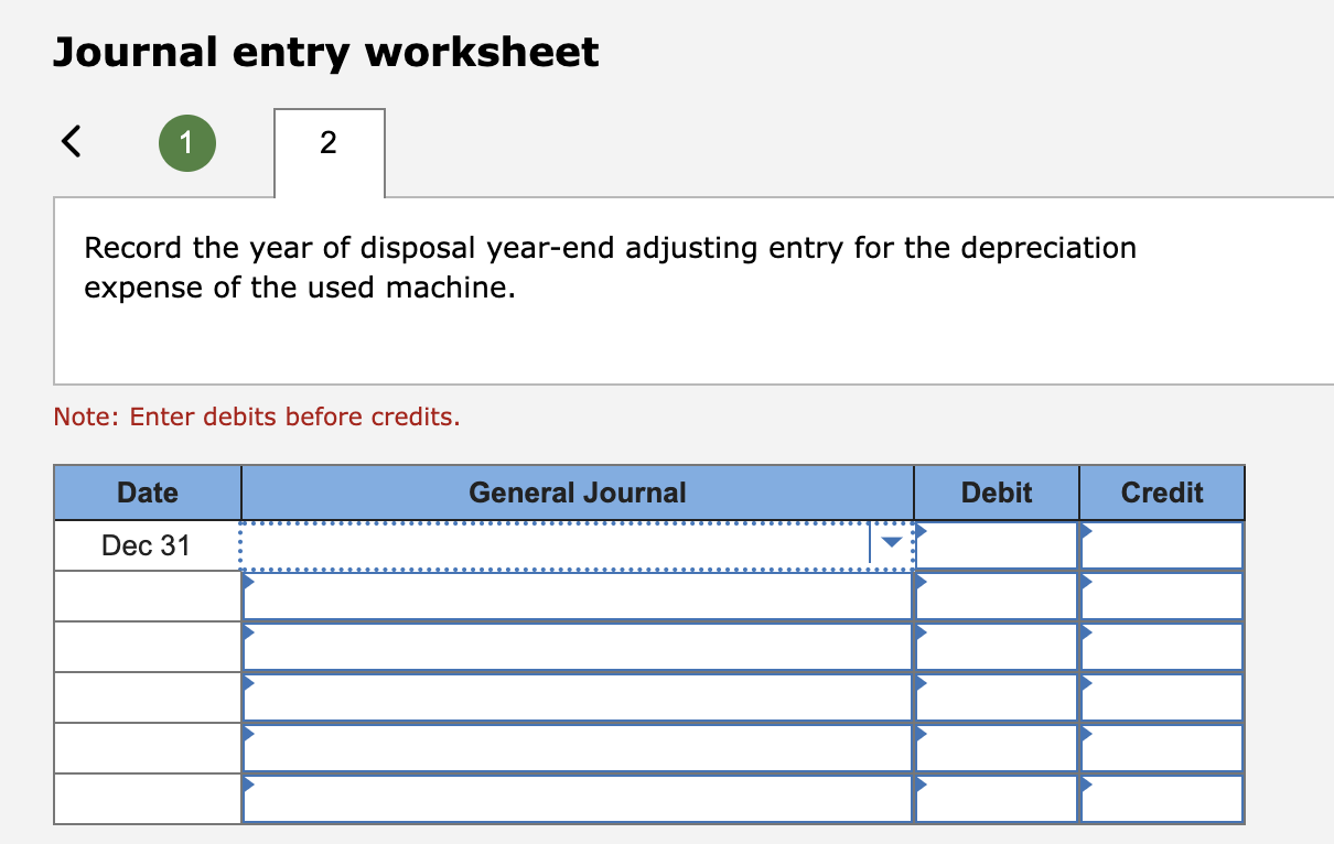 Solved Journal entry worksheet