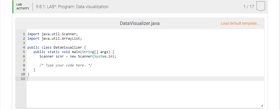 Solved 9.8 LAB*: Program: Data visualization (1) Prompt the | Chegg.com