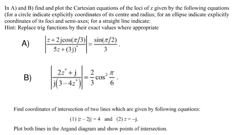 Solved In A) and B) find and plot the Cartesian equations of | Chegg.com