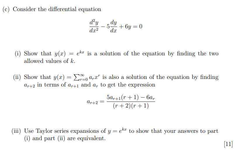 Solved (c) Consider the differential equation | Chegg.com