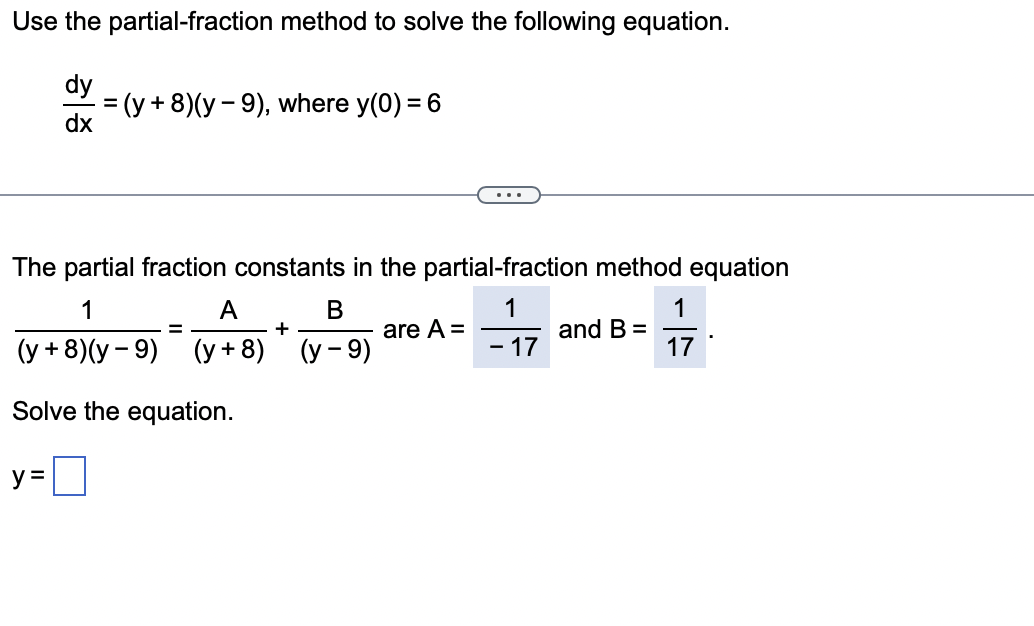 Solved Use the partial-fraction method to solve the | Chegg.com