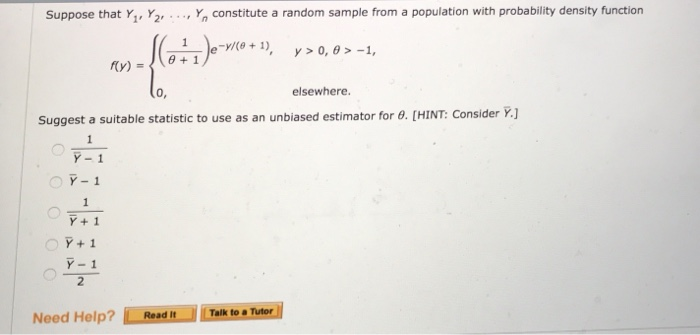 Solved Suppose that θ is an estimator for a parameter θ and | Chegg.com