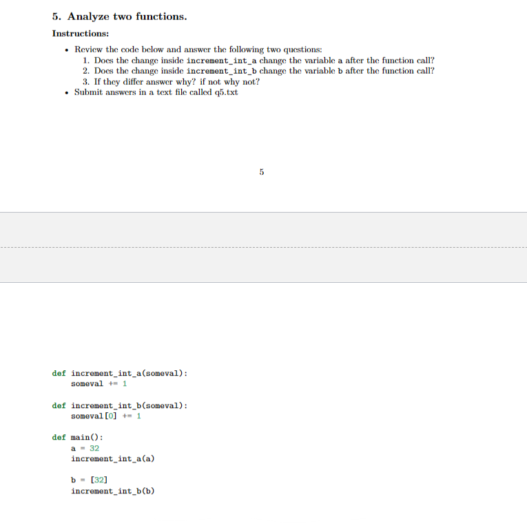 5. Analyze two functions. Instructions: - Review the | Chegg.com