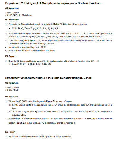 Solved Lab 6: Introduction to Multiplexers and Decoders A. | Chegg.com
