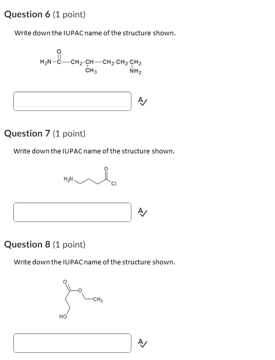 Solved Write down the IUPAC name of the structure shown. A. | Chegg.com