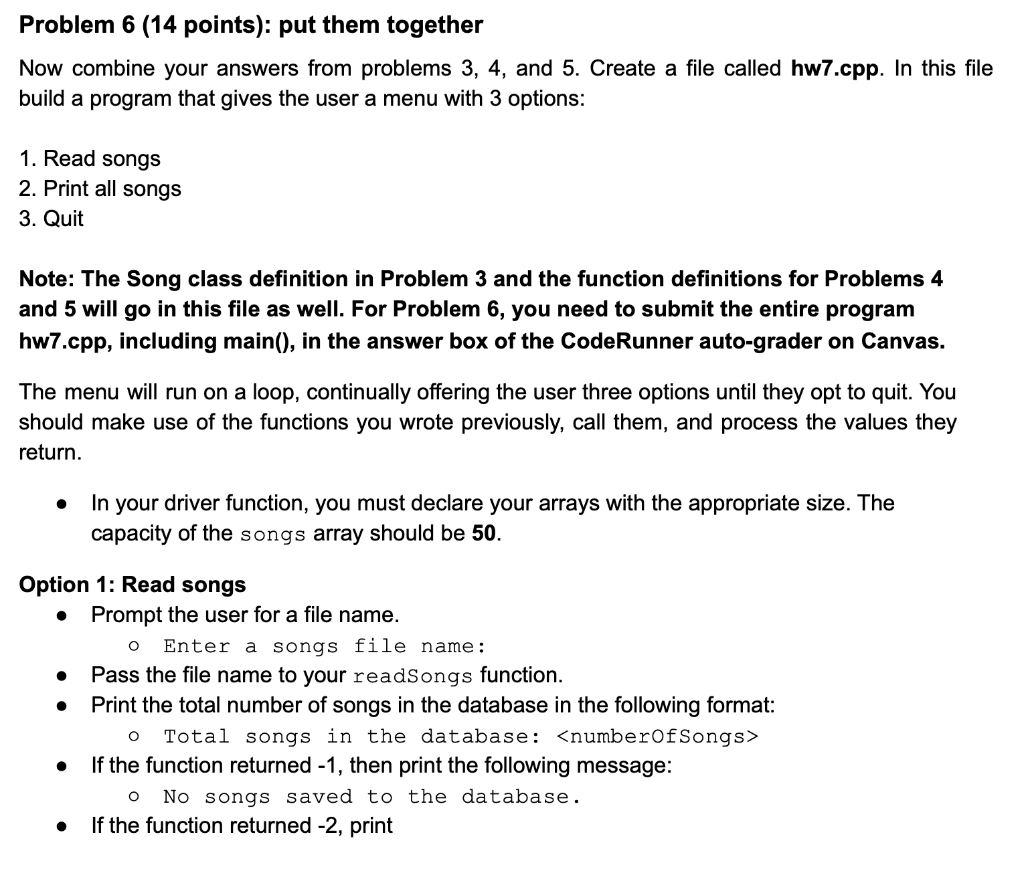 Solved Problem 3 (8 points): Song Class Create a Song class, | Chegg.com