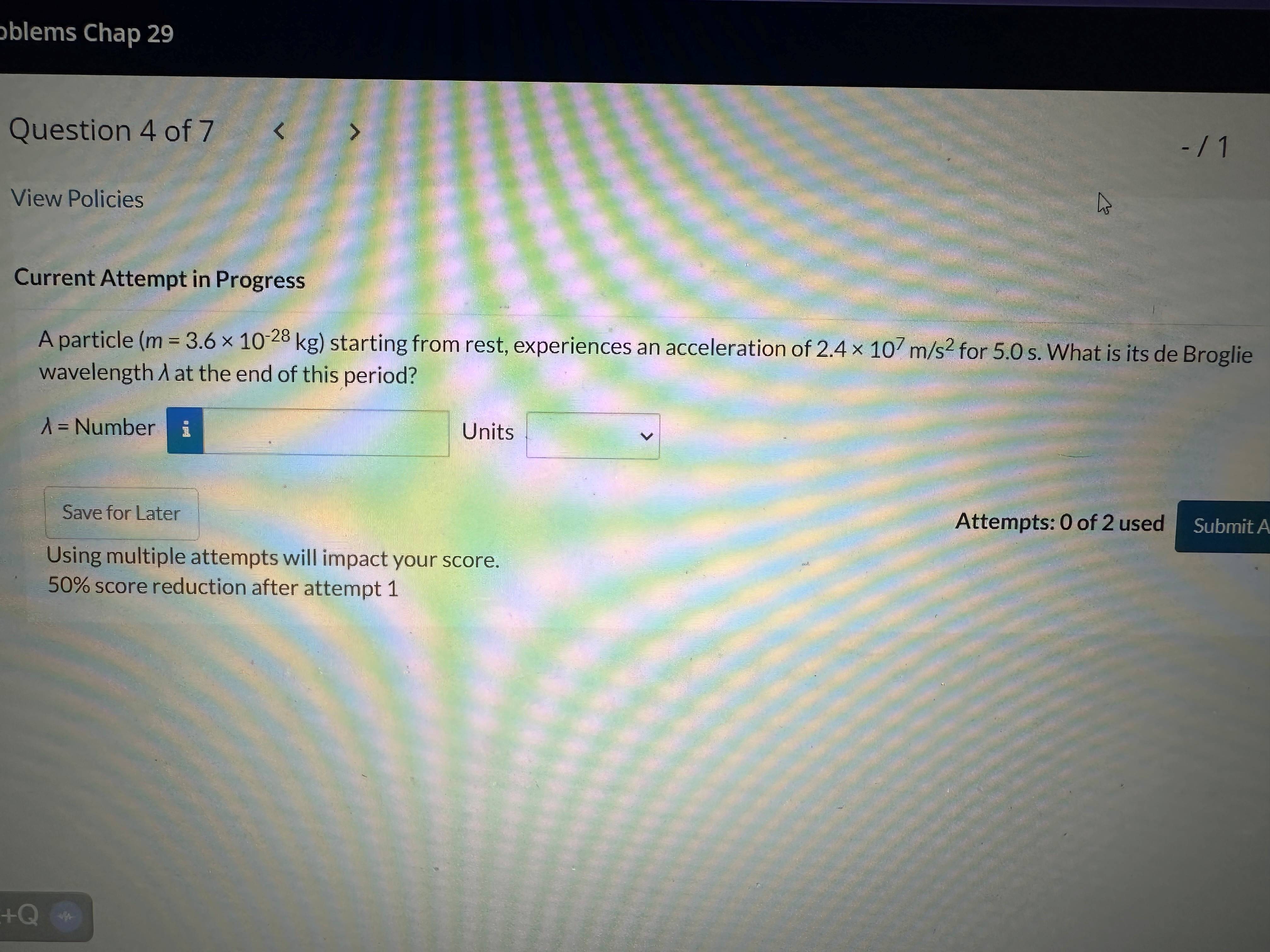 Solved View Policies Current Attempt in Progress A particle | Chegg.com