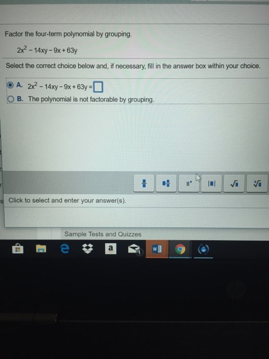 Solved Factor the four-term polynomial by grouping. 2x2 | Chegg.com