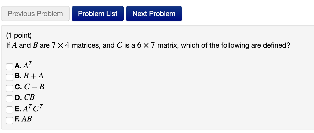 Solved Previous Problem Problem List Next Problem (1 point) | Chegg.com