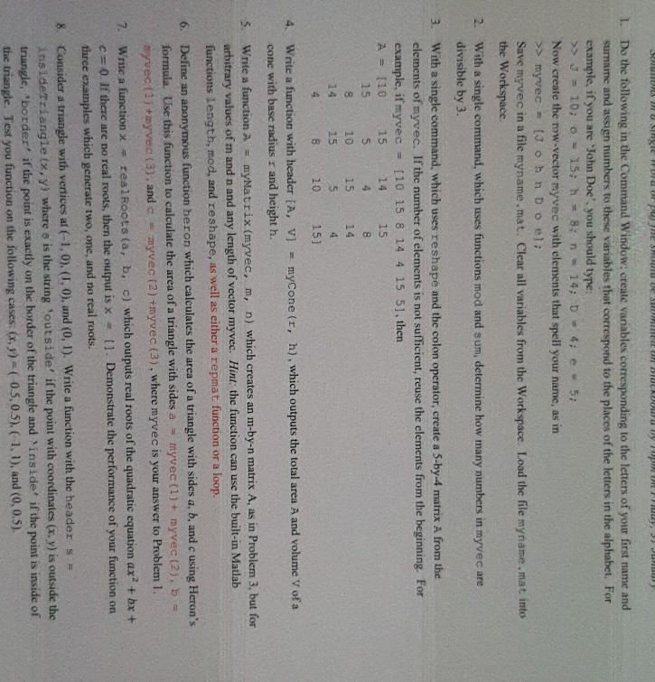 Solved 4. Write a function with header (A, V] - myCone (r, | Chegg.com