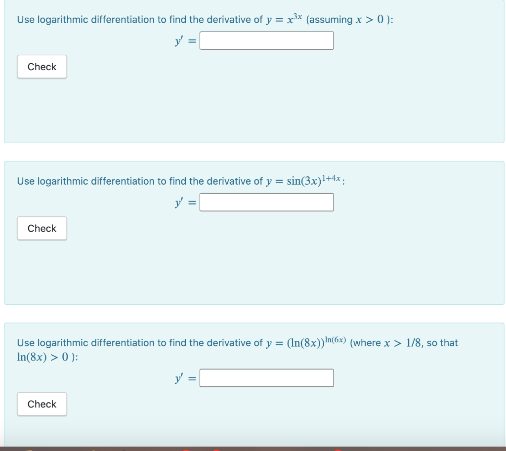 Solved Use logarithmic differentiation to find the | Chegg.com