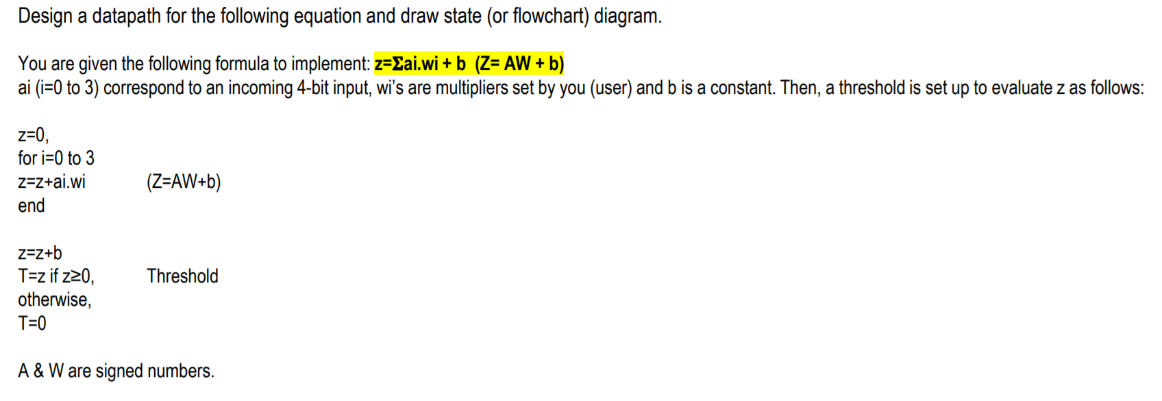 Solved Design a datapath for the following equation and draw | Chegg.com