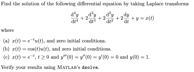 Solved Find the solution of the following differential | Chegg.com