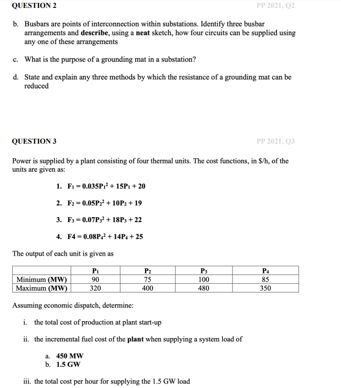 Solved QUESTION 2 b. Busbars are points of interconnection | Chegg.com