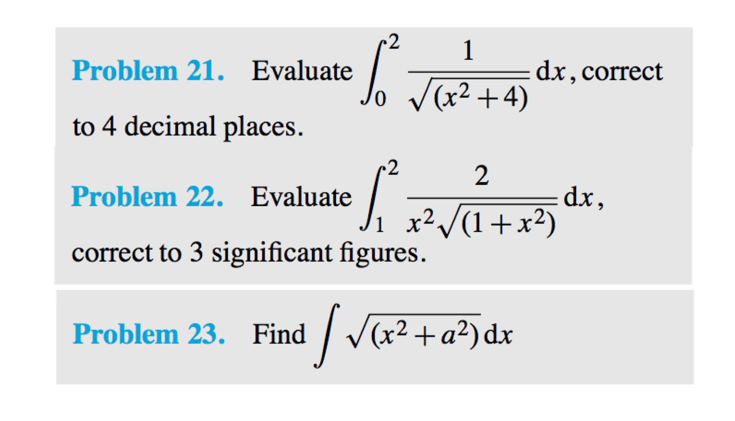 Solved Problem 21. ﻿Evaluate ∫021(x2+4)2dx, ﻿correctto 4 | Chegg.com