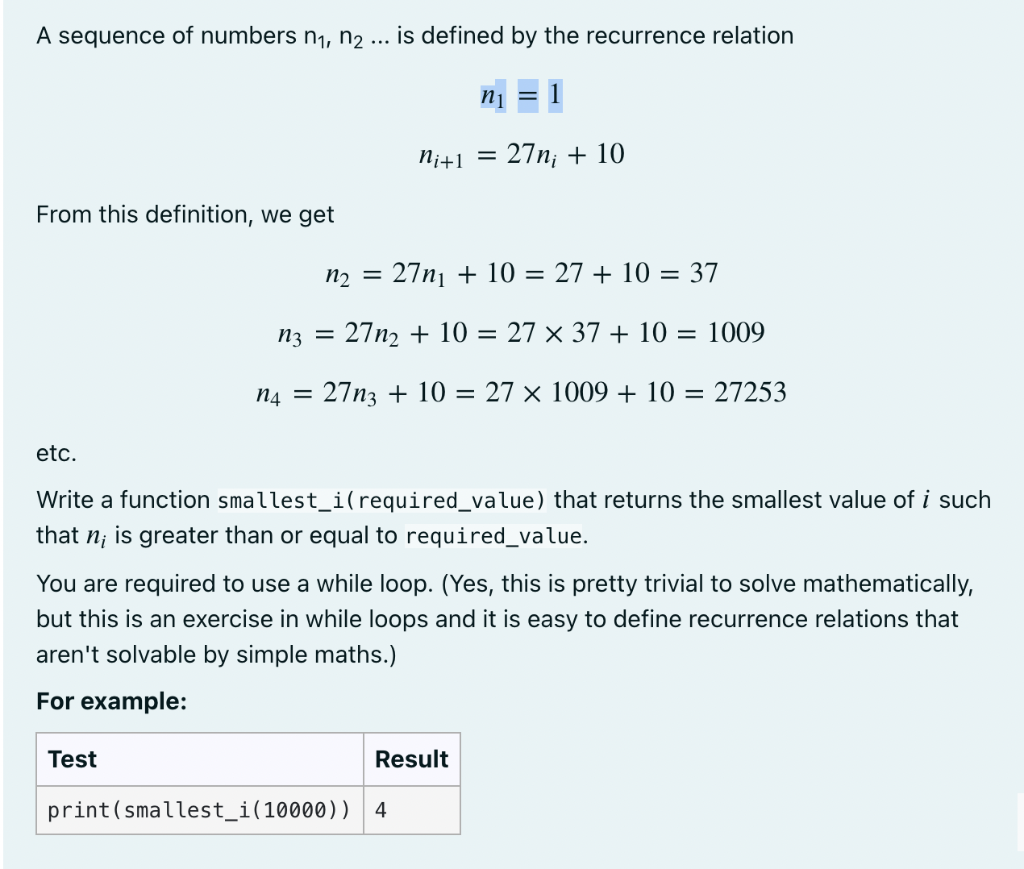 Solved A sequence of numbers n1, n2 ... is defined by the | Chegg.com