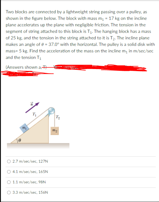 Solved Two blocks are connected by a lightweight string | Chegg.com