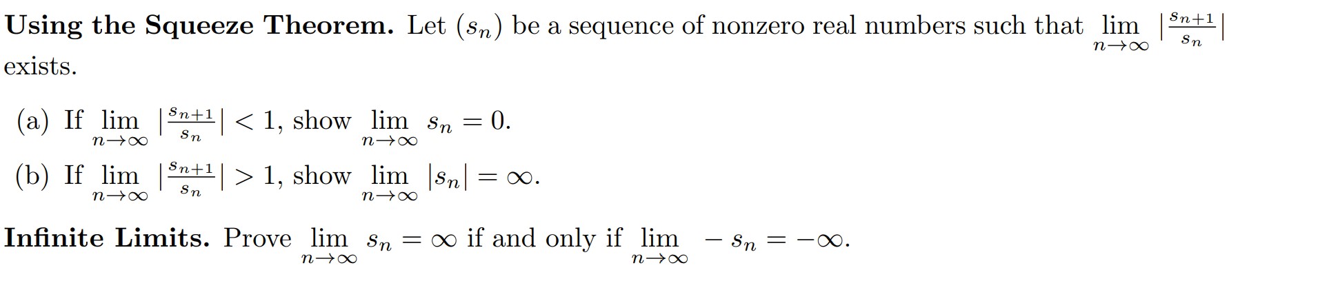 Solved Using the Squeeze Theorem. Let (sn) be a sequence of | Chegg.com