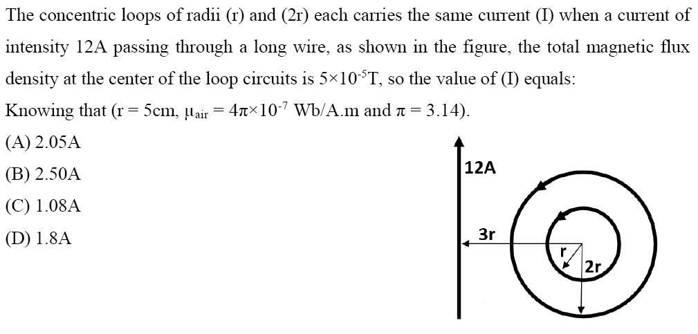 Solved The concentric loops of radii (r) and (2r) each | Chegg.com