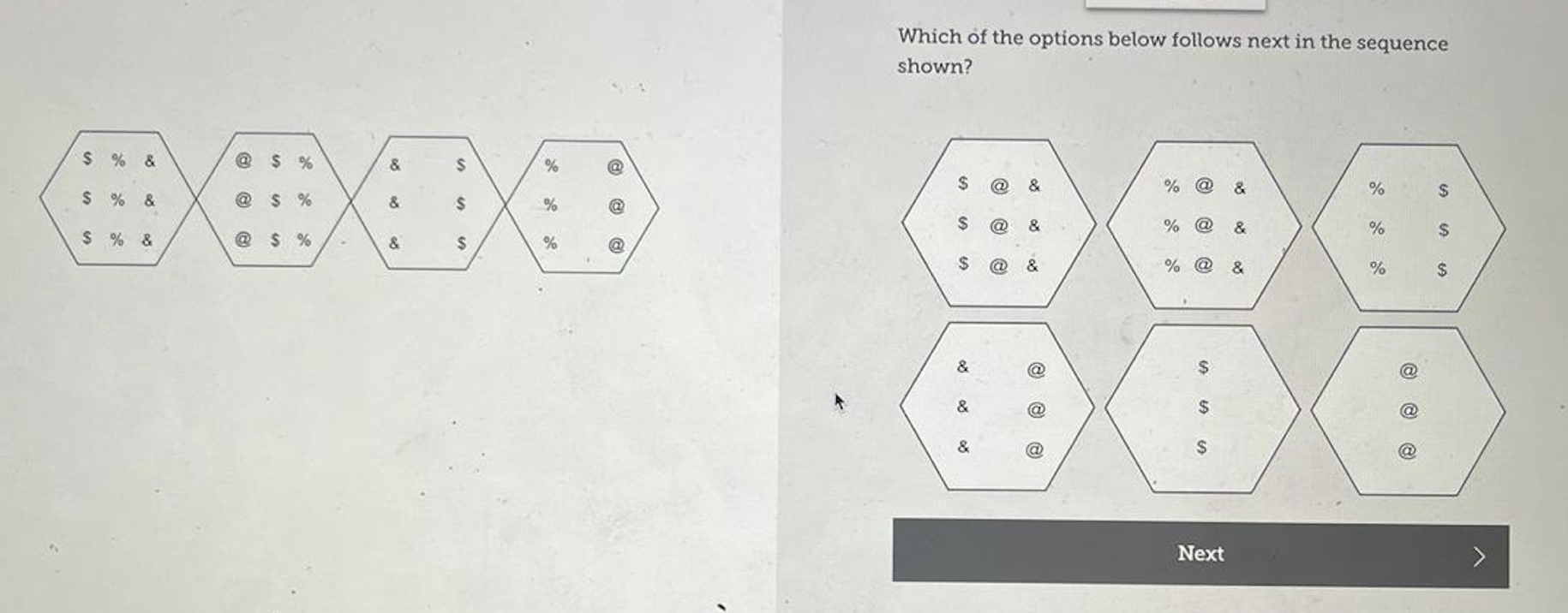 Solved Which of the options below follows next in the | Chegg.com