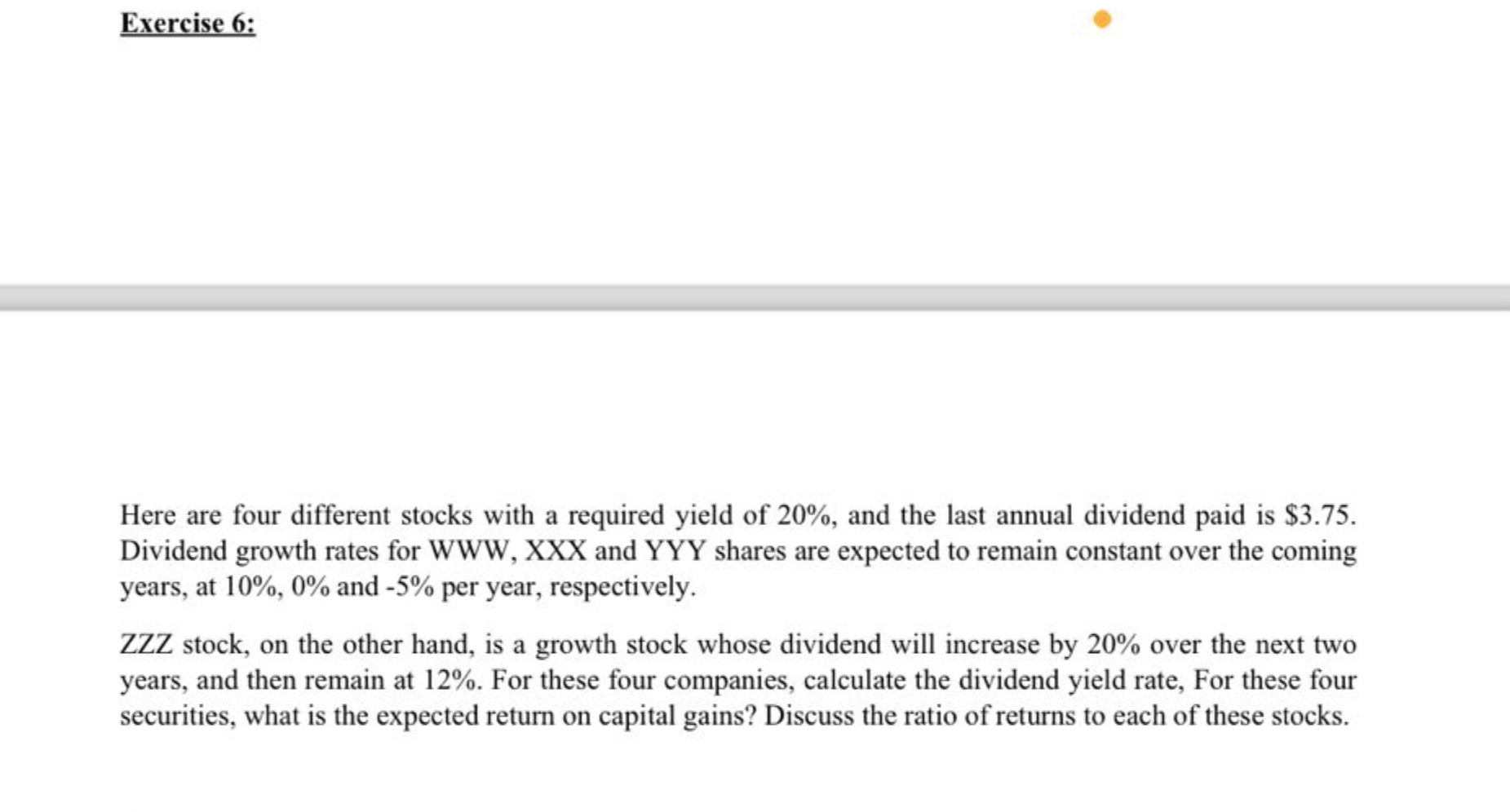 Solved Exercise 6:Here are four different stocks with a | Chegg.com