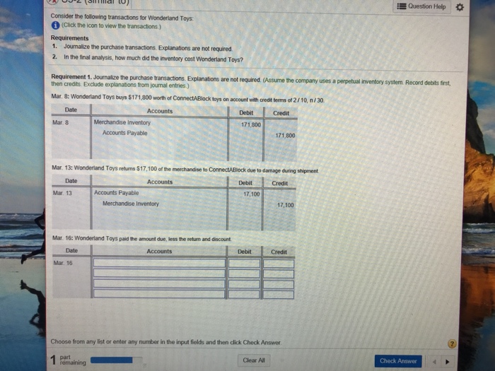 Solved Question Help Consider the following transactions for | Chegg.com Solved Question Help Consider the following transactions for | Chegg.com