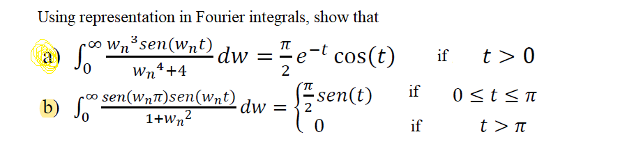 Solved Using representation in Fourier integrals, show that | Chegg.com