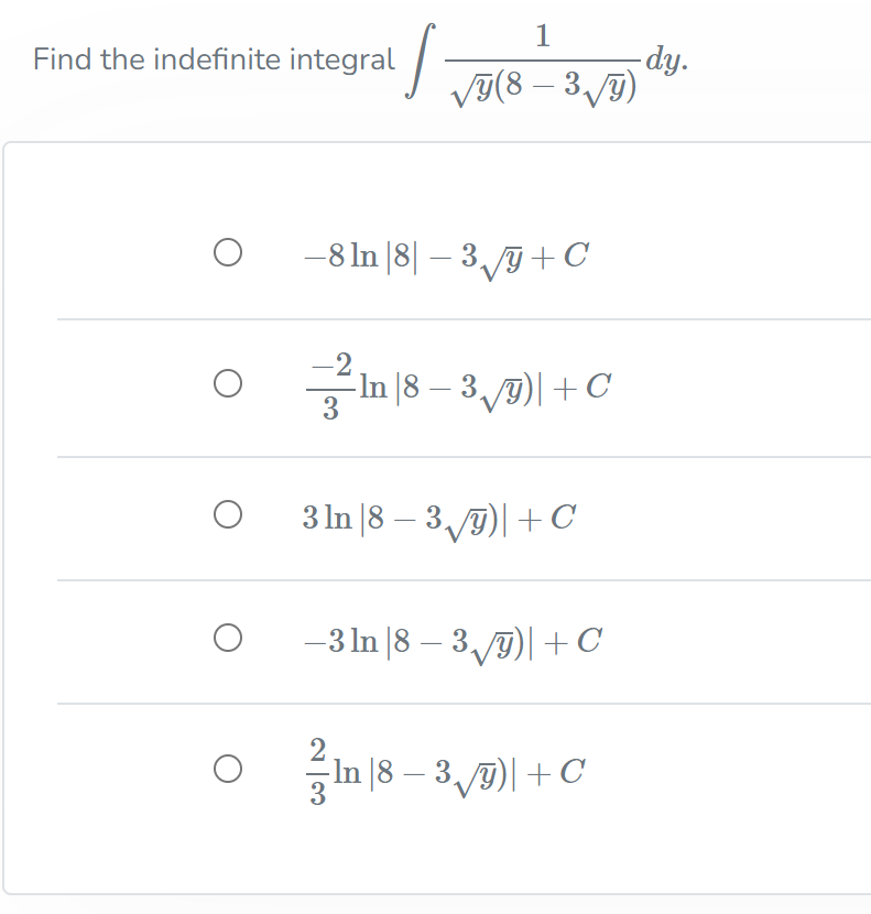 Solved Find the indefinite integral | Chegg.com