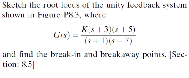 Solved Sketch the root locus of the unity feedback system | Chegg.com