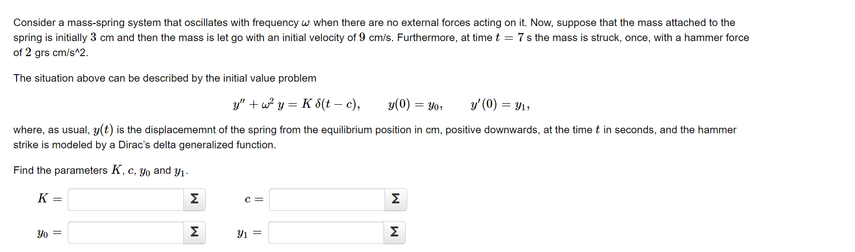 Solved Consider a mass-spring system that oscillates with | Chegg.com
