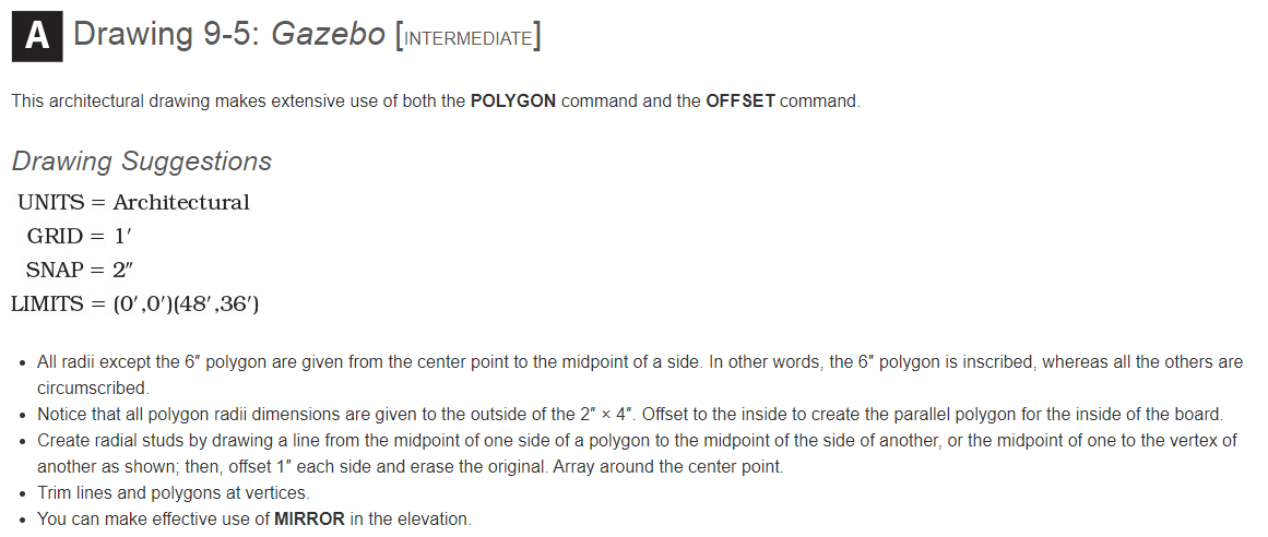 Solved A Drawing 9-5: Gazebo [INTERMEDIATE] This | Chegg.com