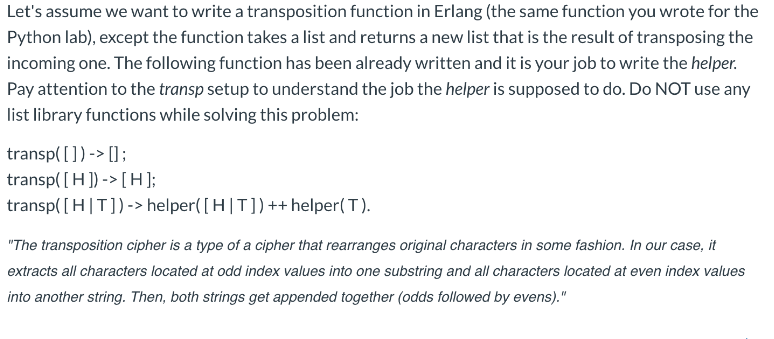 Solved Let's assume we want to write a transposition | Chegg.com