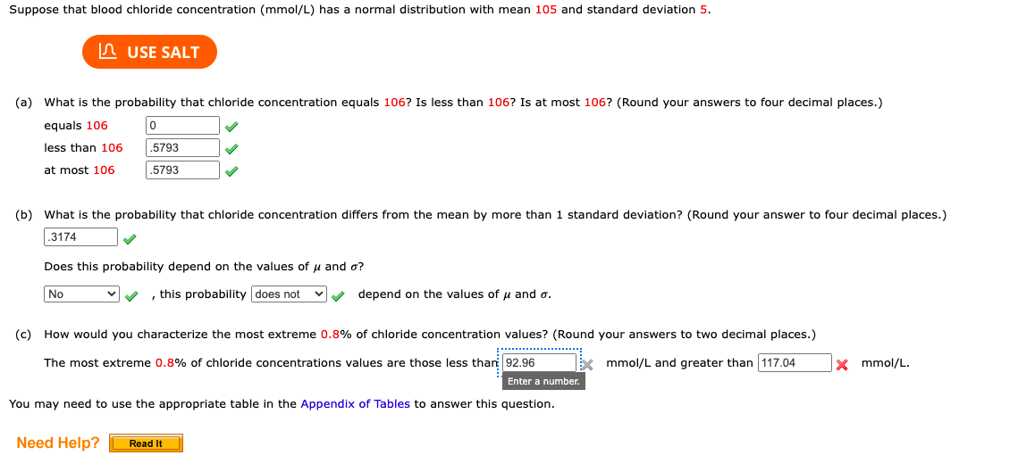 Solved Suppose That Blood Chloride Concentration mmol L Chegg